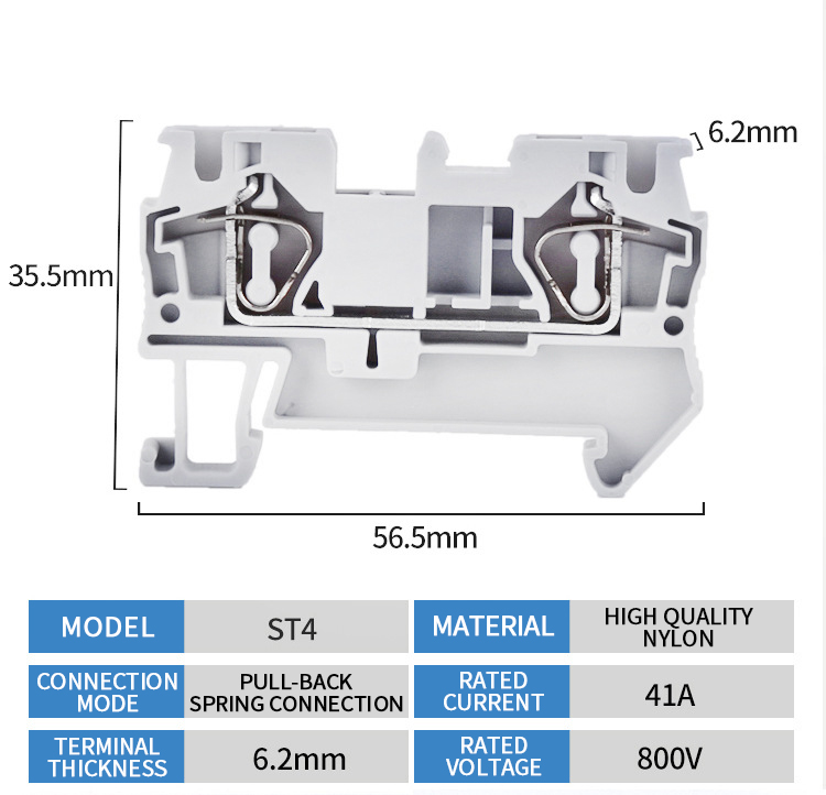 High Quality Feed Through Spring Terminal Block Connector Electrical ...