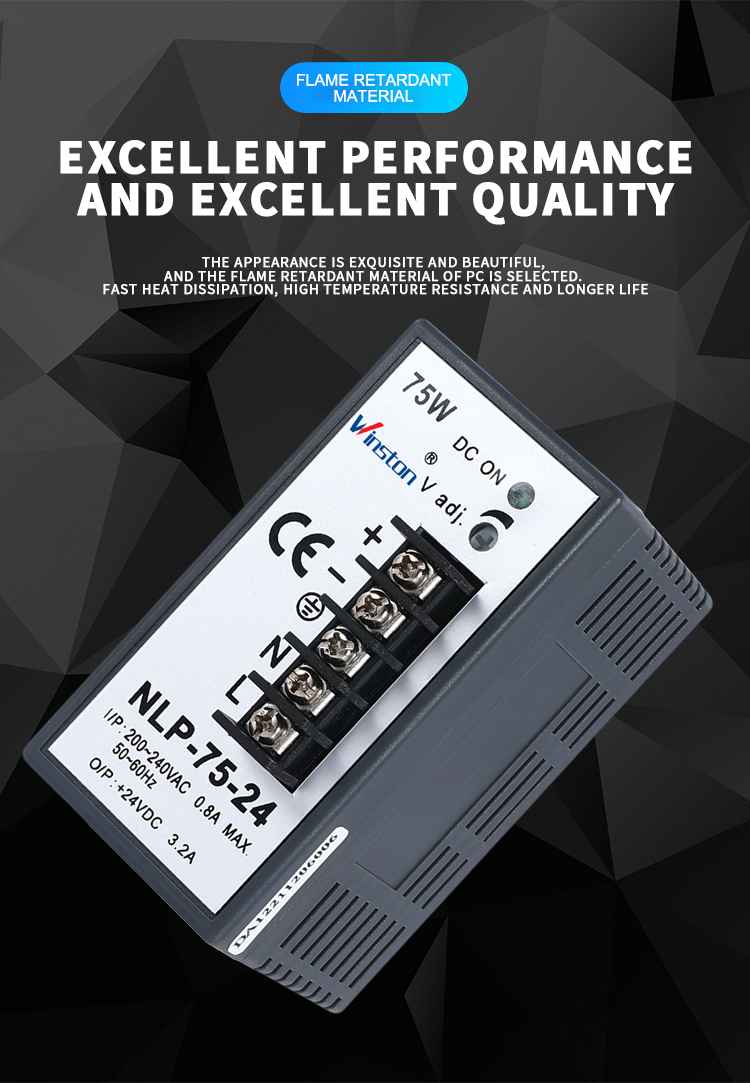 NLP-75 75W 12V 24V 5A 3A Intelligent Single Output Switching Power ...