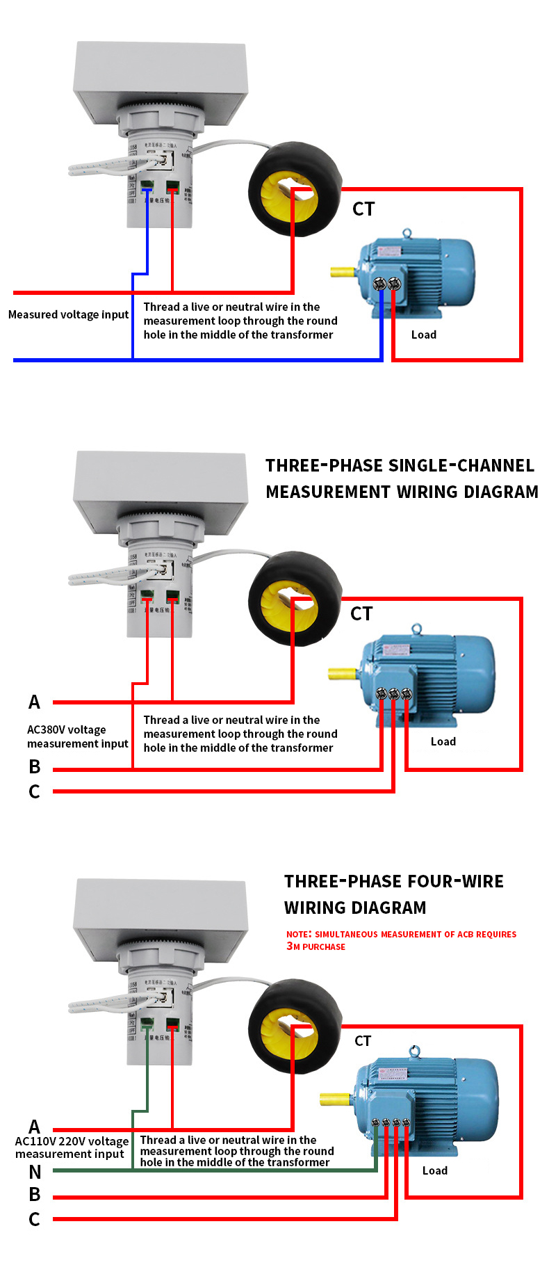 D48-2058 Multi-function Digital Meter Voltmeter Ammeter Wattmeter ...