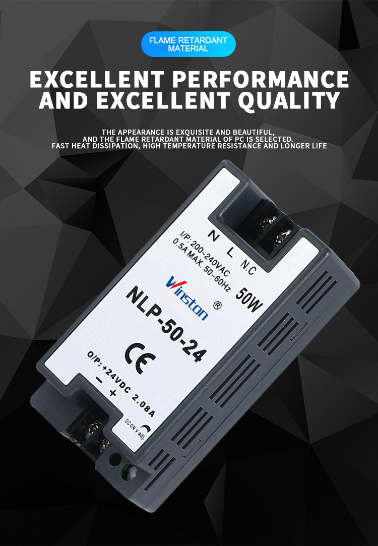 Winston NLP-50 50W 12V 24V DC 3.6A 2.08A Adjustable Din Rail Switching Power Supply - Buy led ...